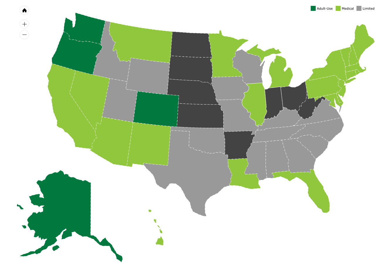 NEW: NCIA Launches Interactive Map For State Cannabis Policies